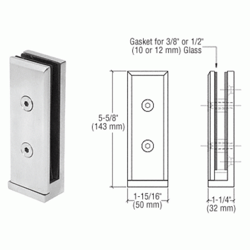 BBAFWC2 Brushed Stainless Two-Piece Side Mount Frameless Windscreen ...
